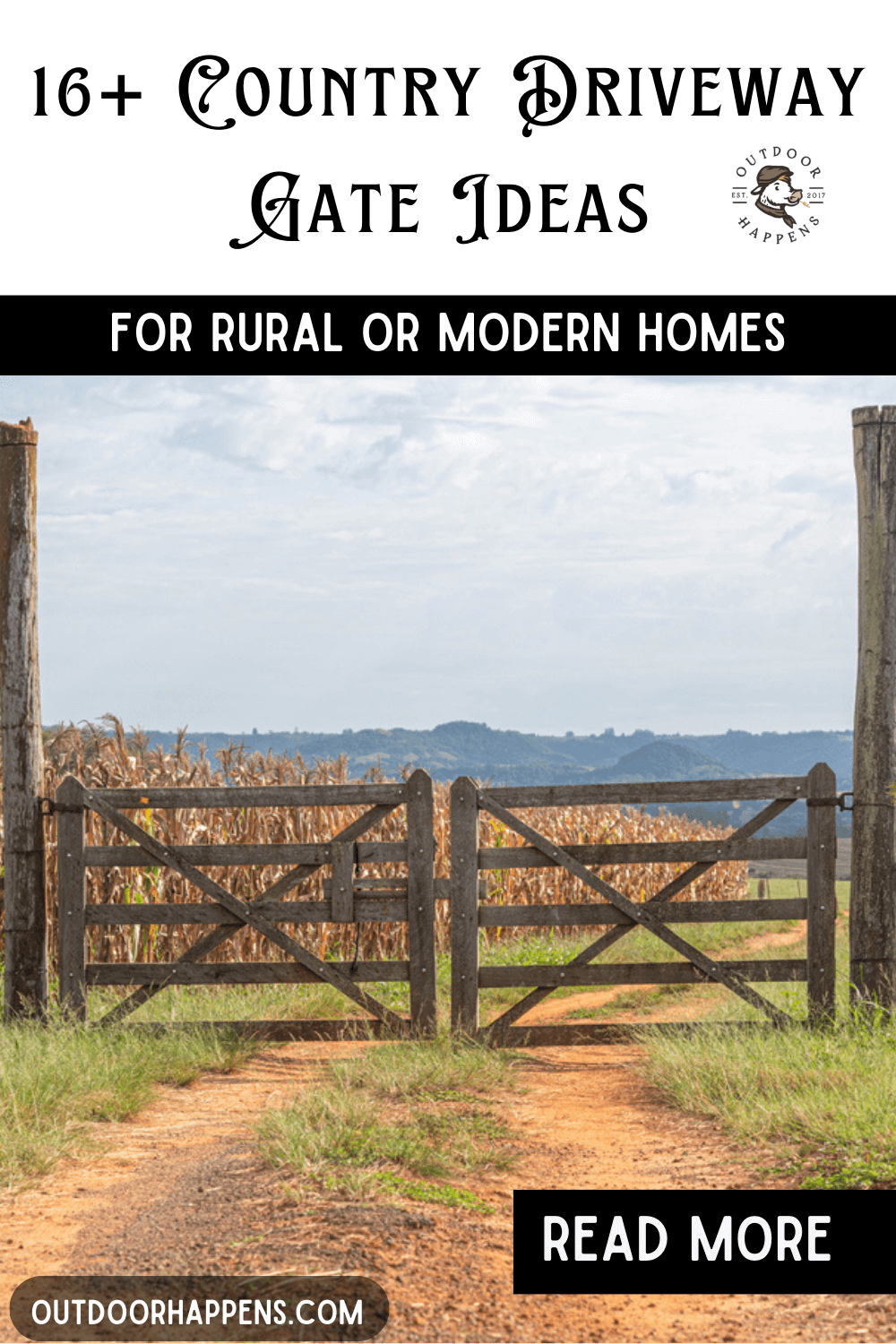 16+ Country Driveway Gate Ideas | Affordable, Easy & DIY - Outdoor ...