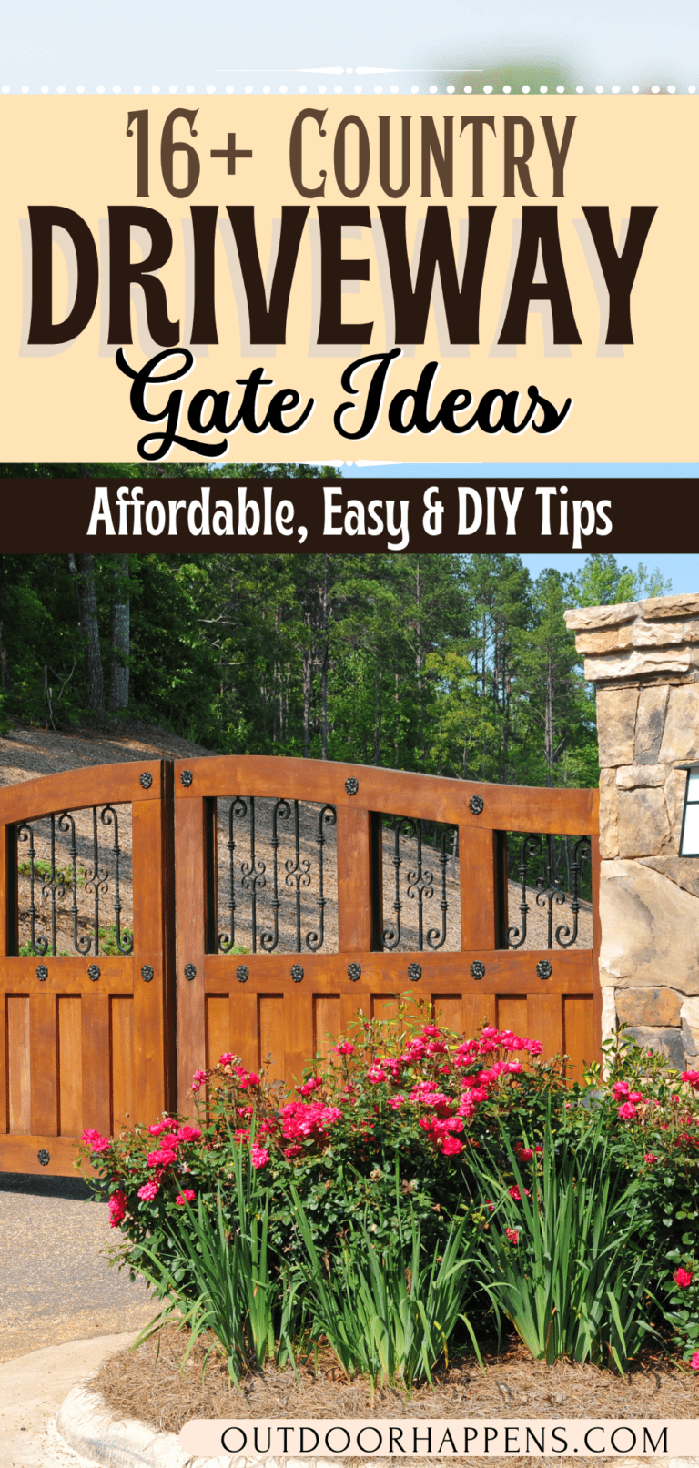 16+ Country Driveway Gate Ideas | Affordable, Easy & DIY - Outdoor ...
